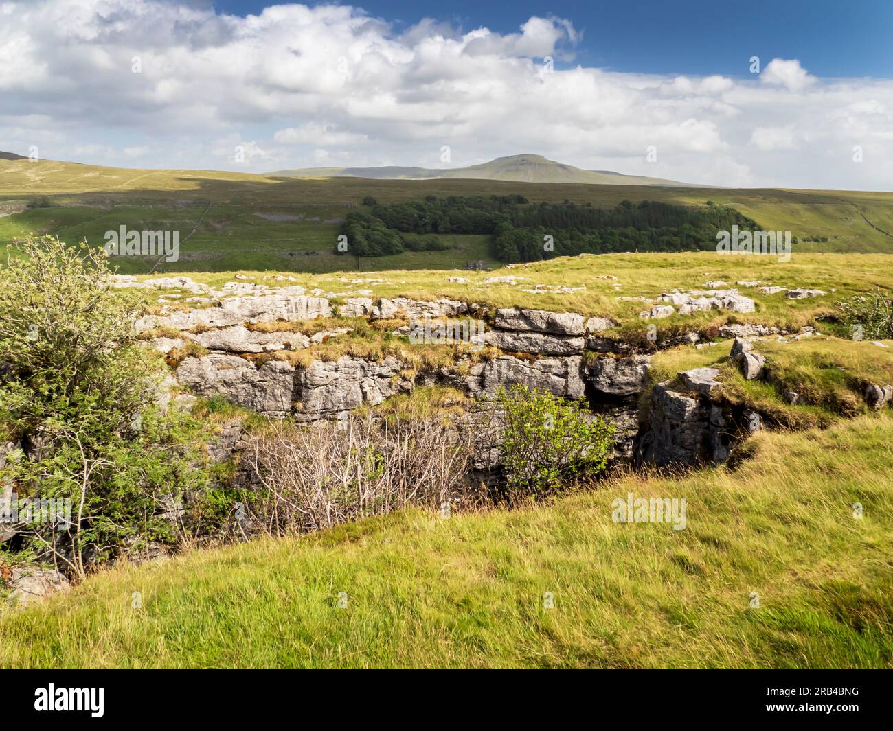 The entrance to Rowten Pot above Kingsdale in the Yorkshire Dales, UK ...