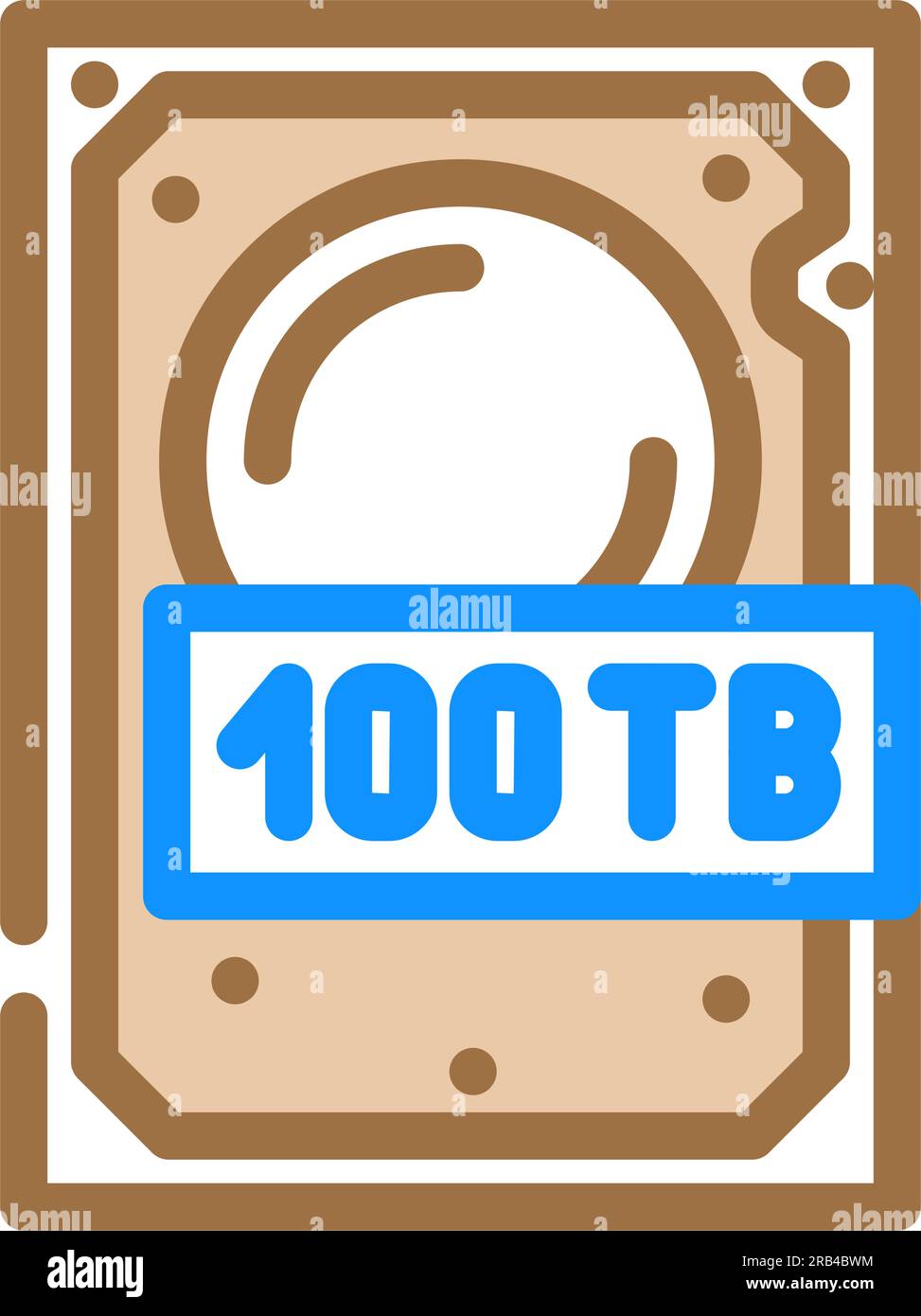 100 terabyte hard drive future technology color icon vector ...
