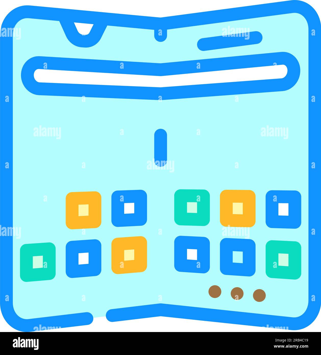 foldable electronics future technology color icon vector illustration ...