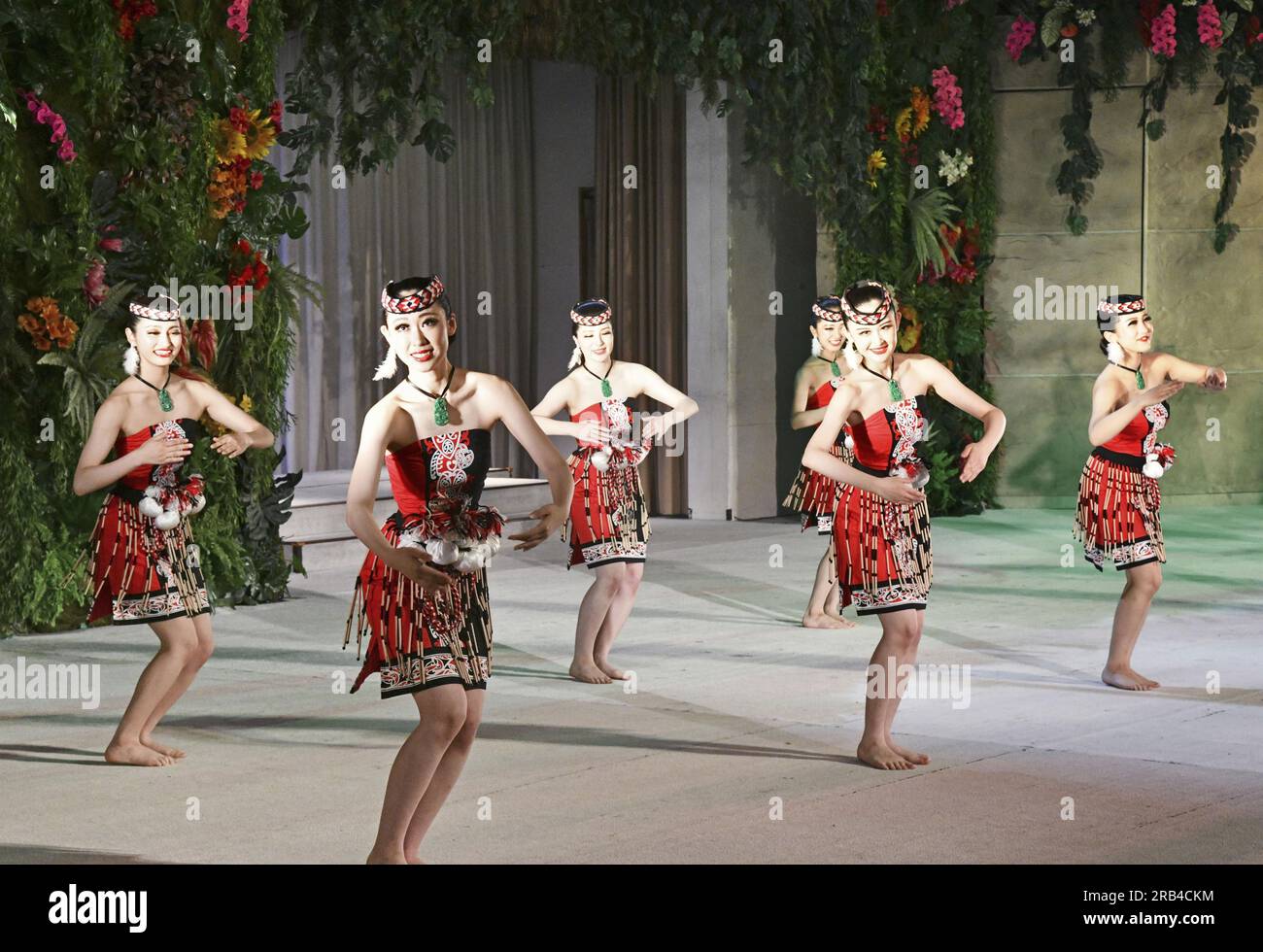 Six newly recruited hula dancers debut on July 7, 2023, at a Hawaii ...