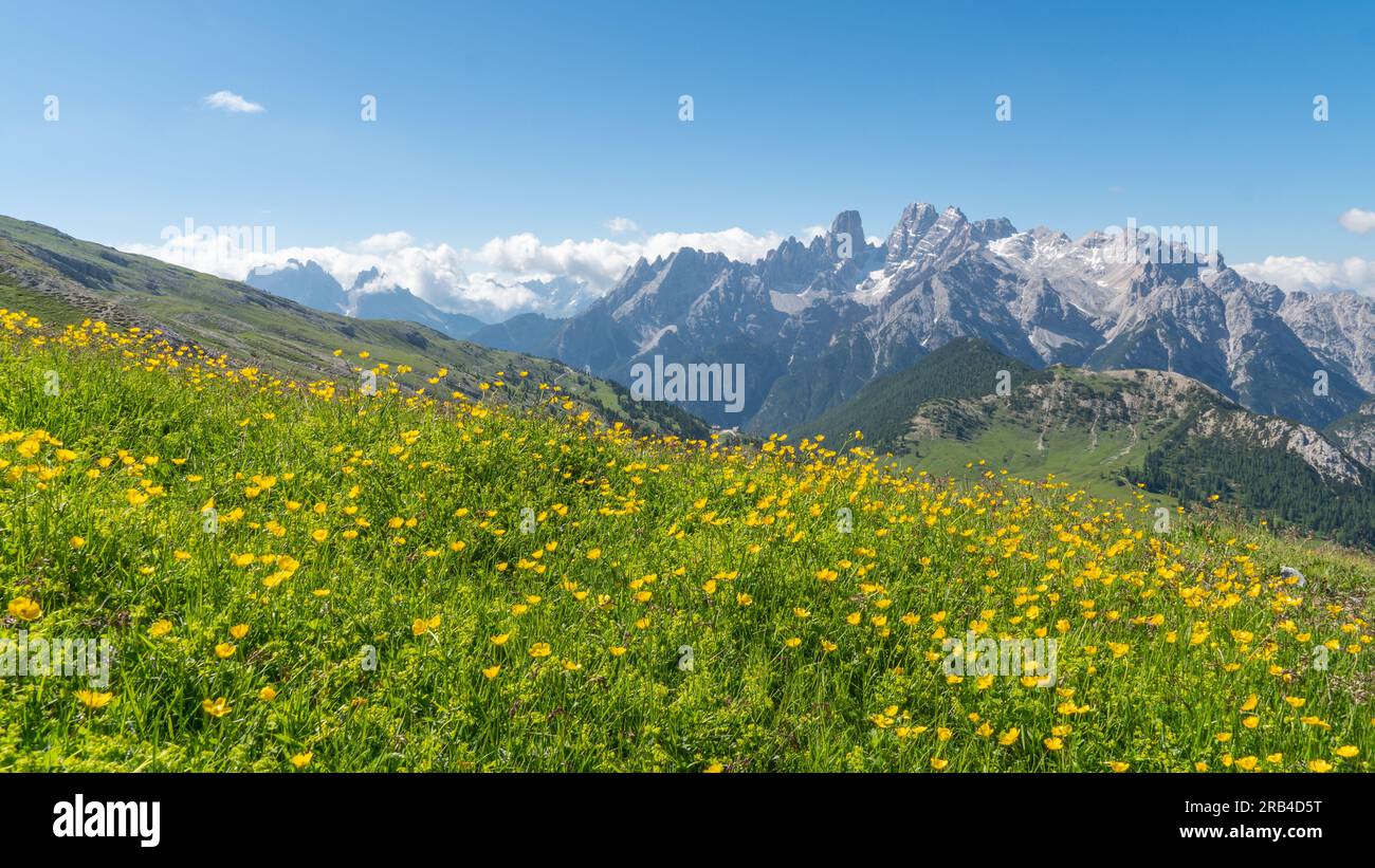 Beautiful mountain landscape at the Plätzwiese / Prato Piazza in the ...