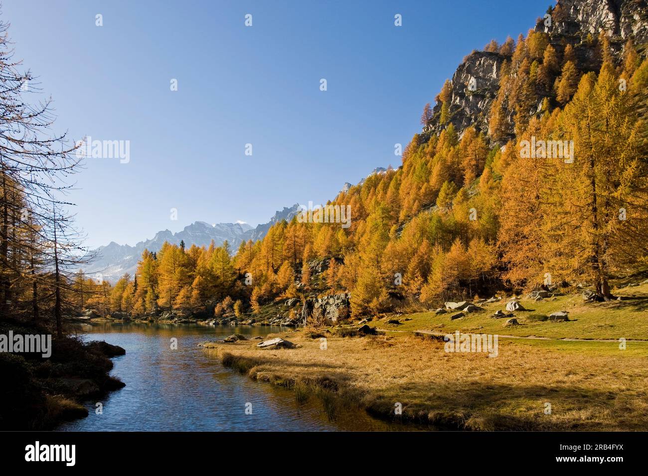 Italy, Piedmont, Devero alp, Alpe Devero, Lake of Shadows or blue lake ...