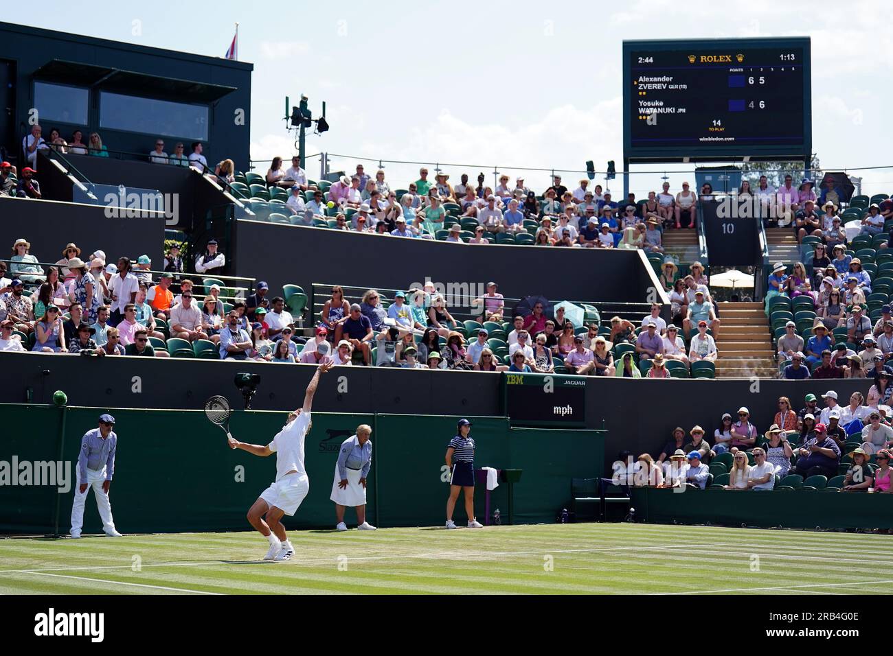 Alexander Zverev in action against Yosuke Watanuki (not pictured) on ...