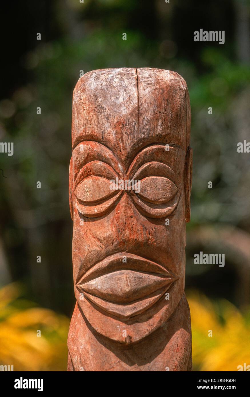 Traditional Wooden Carving, Cook Islands, South Pacific Ocean ...