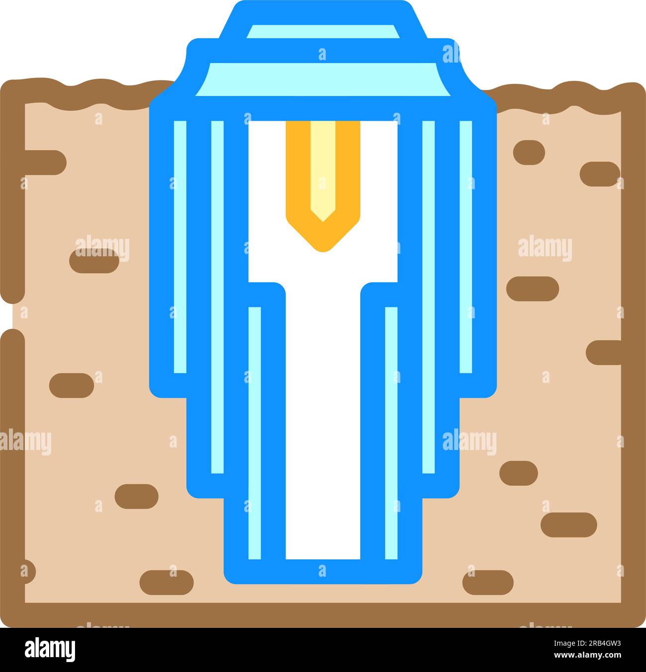 cementing operation petroleum engineer color icon vector illustration ...