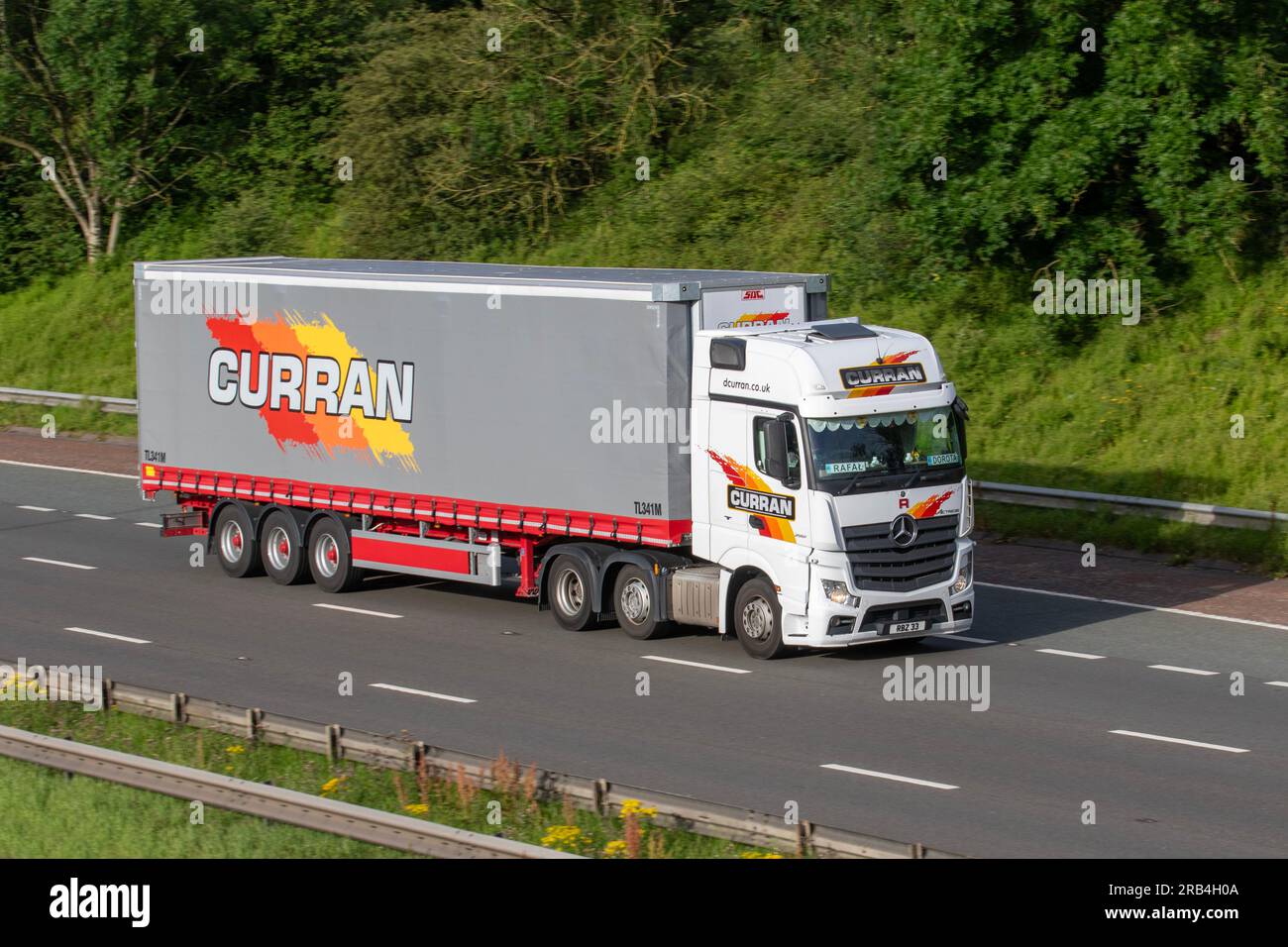 D Curran and Sons, Northern Ireland Haulier; HGV travelling on the M6 ...