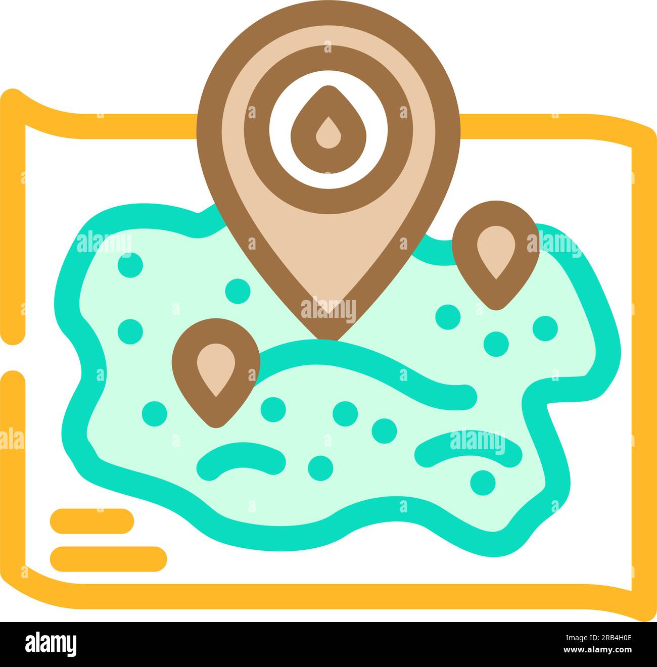 oil field mapping petroleum engineer color icon vector illustration ...