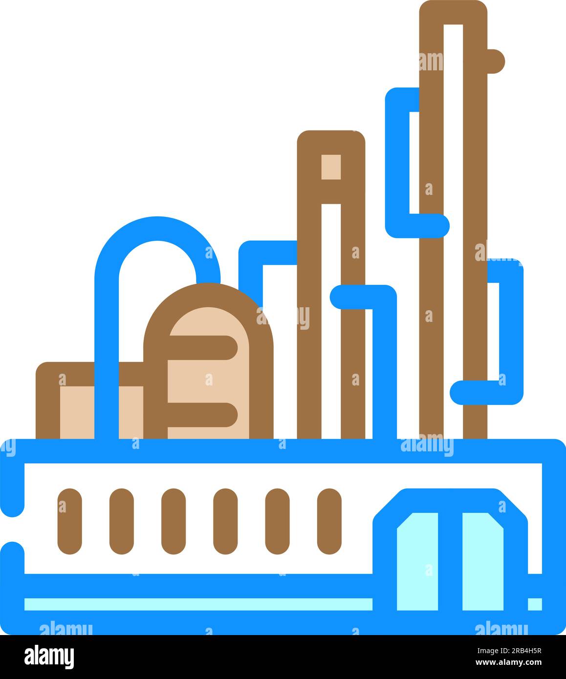 oil refinery plant petroleum engineer color icon vector illustration ...