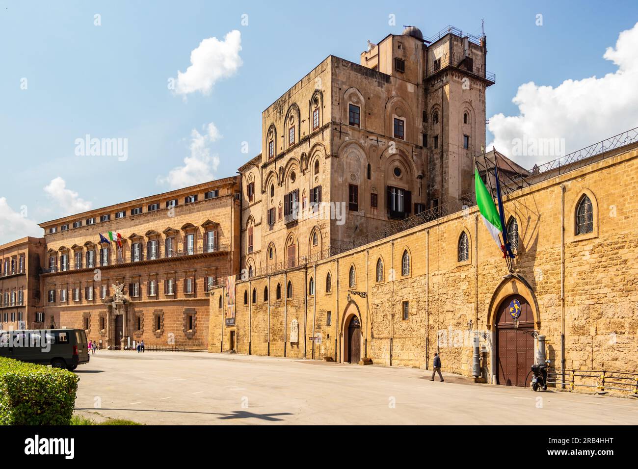 View of the Royal palace in Palermo.June 1, 2023 Palermo, Sicily, Italy ...