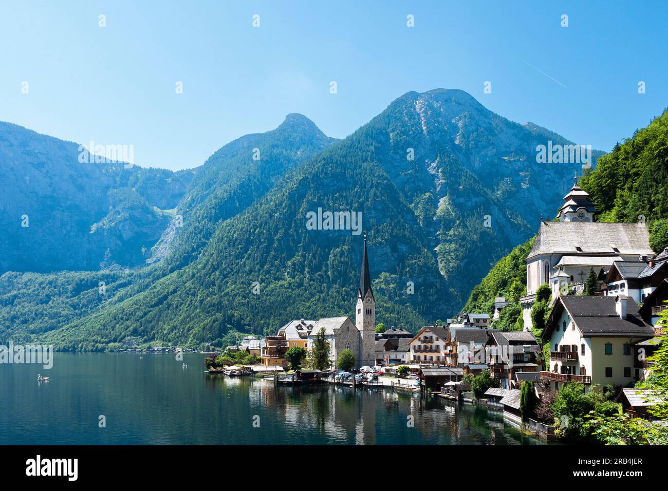The Hallstatt Protestant Parish Church, Christ Church, left, and ...