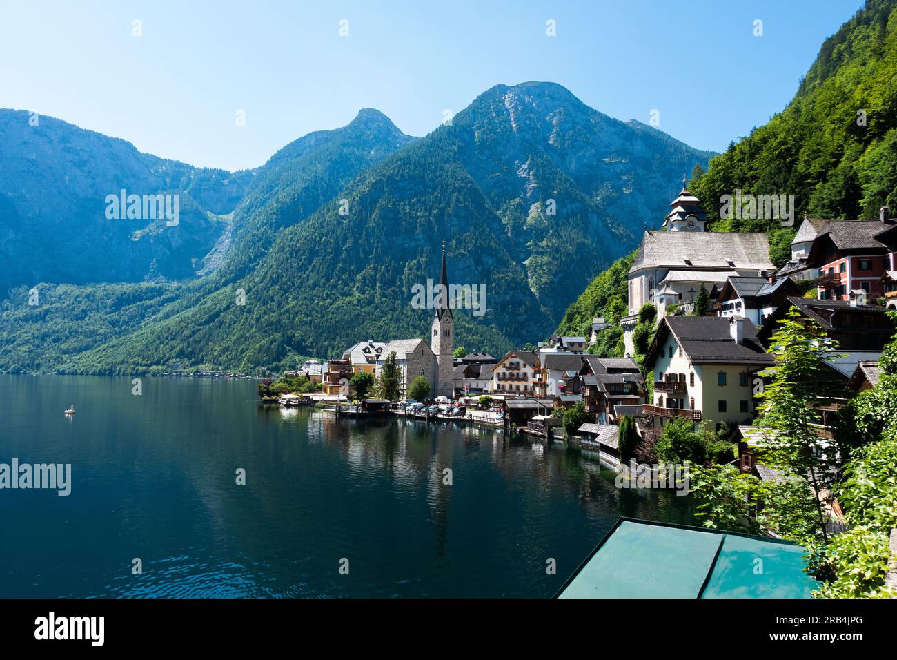 The Hallstatt Protestant Parish Church, Christ Church, left, and ...