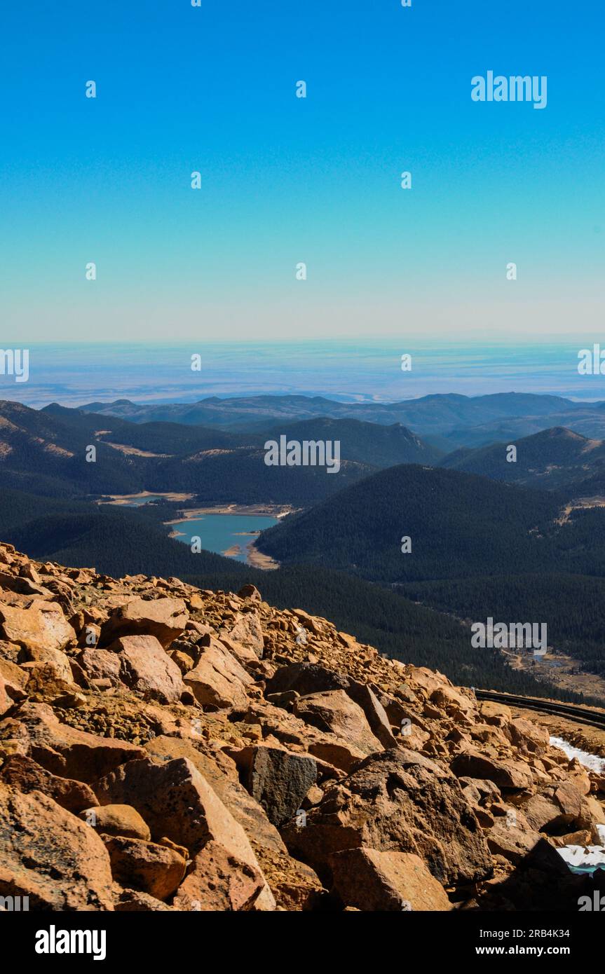 View from the top of Pike's Peak mountain in Colorado Stock Photo - Alamy