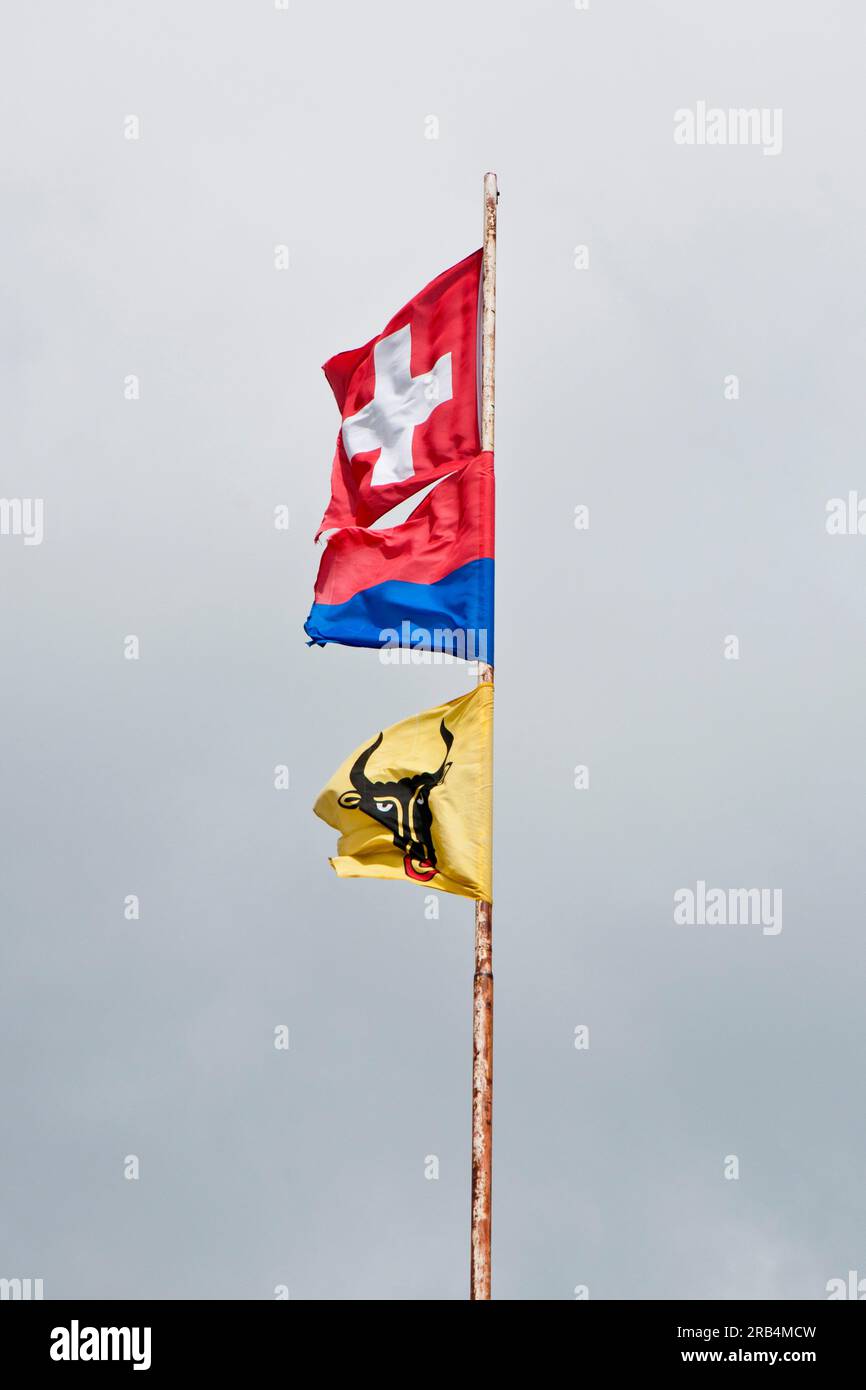 Switzerland flag swiss flag switzerland graubunden hi-res stock ...