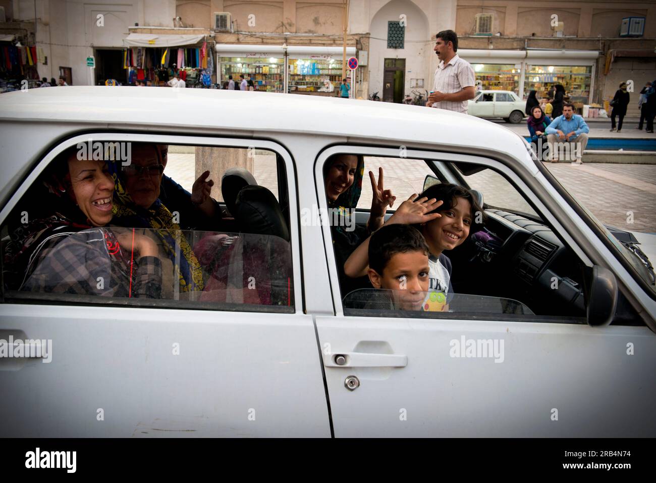 People in a car. yazd. Iran Stock Photo - Alamy