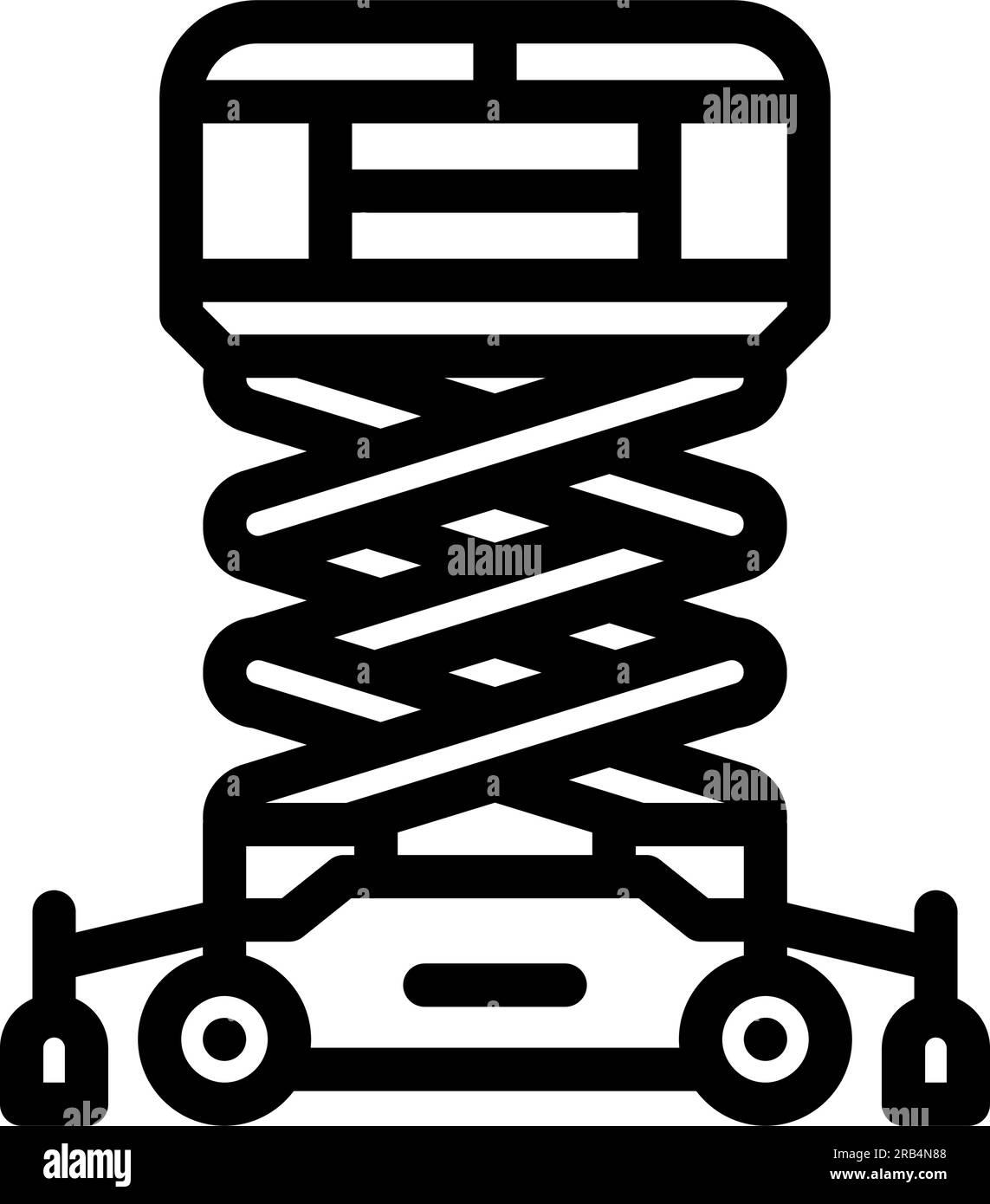 hydraulic lift platform civil engineer line icon vector illustration ...