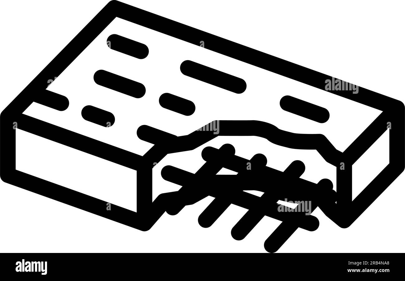 Concrete Slab Civil Engineer Line Icon Vector Illustration Stock Vector