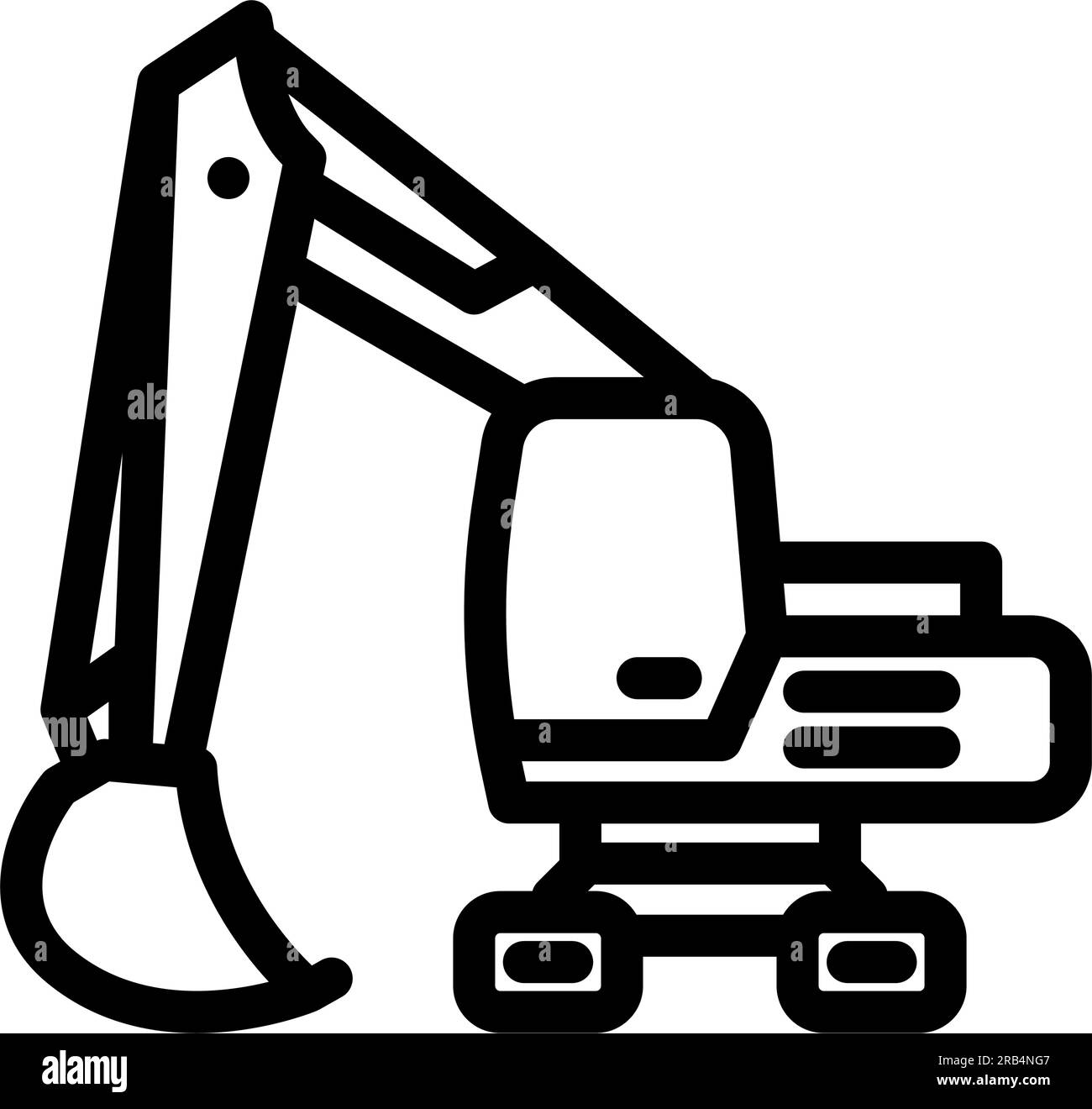 Concrete Pumper Civil Engineer Line Icon Vector Illustration Stock