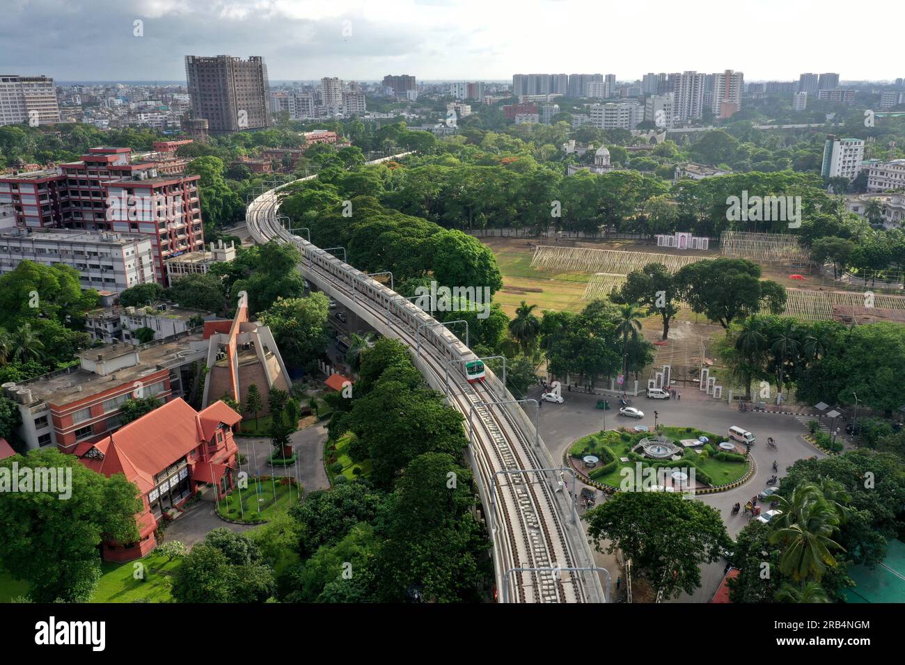 Dhaka, Bangladesh - July 07, 2023: After the launch of metro rail from ...