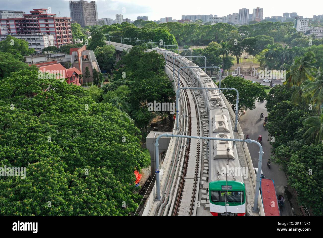 Dhaka, Bangladesh - July 07, 2023: After the launch of metro rail from ...