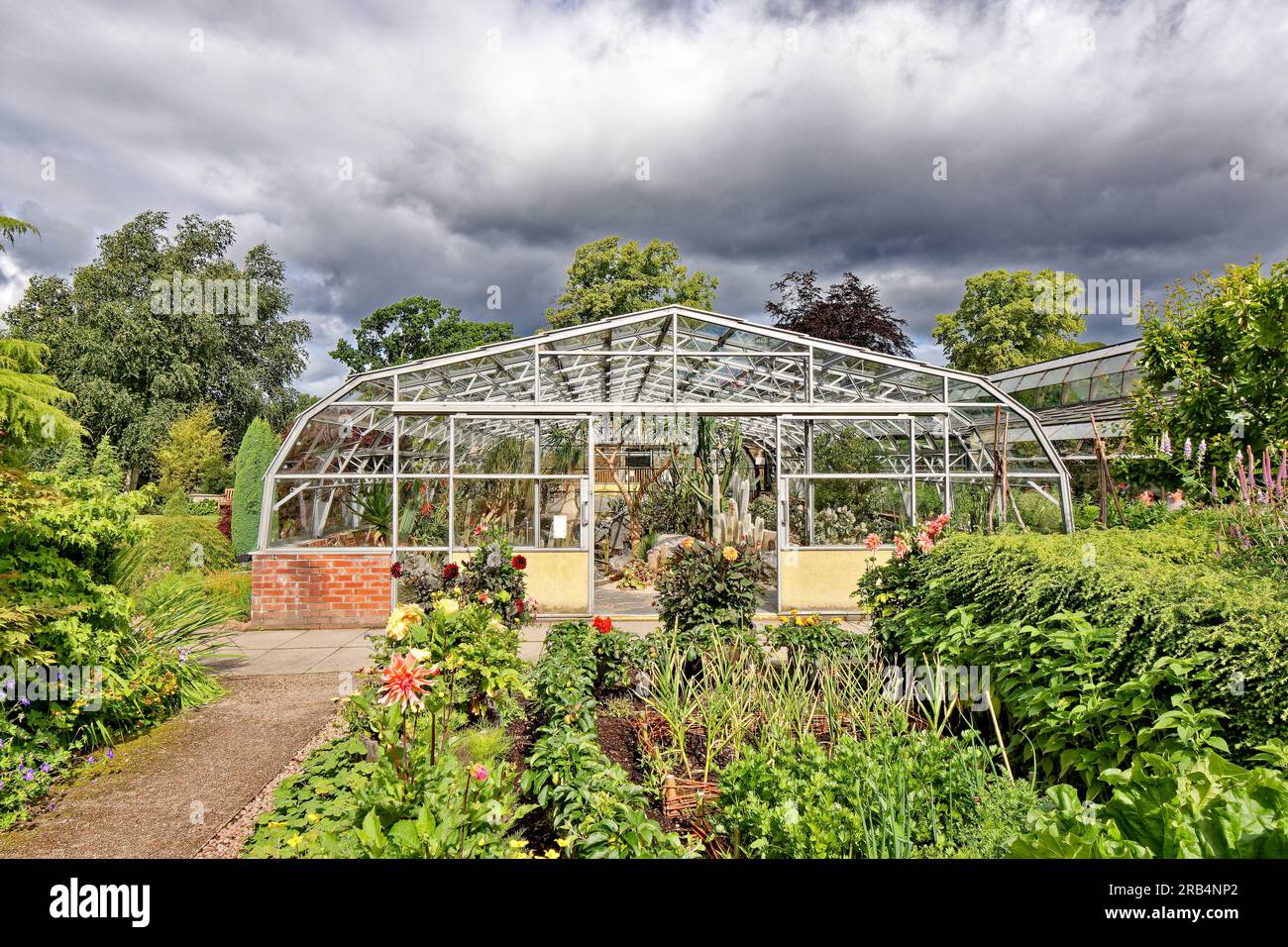 Inverness Botanic Gardens Scotland exterior of the Cactus greenhouse in ...