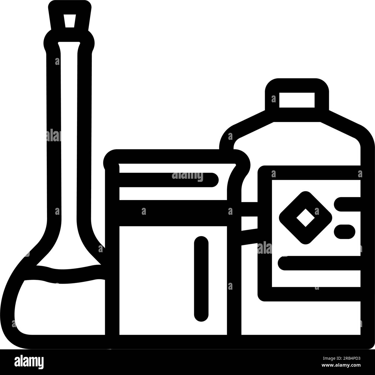 chemicals and solvents tool work line icon vector illustration Stock ...