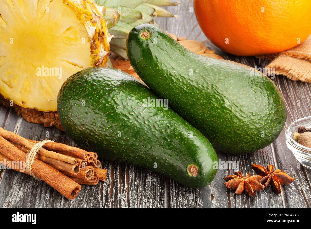 Fresh avocado on rustic hi-res stock photography and images - Alamy