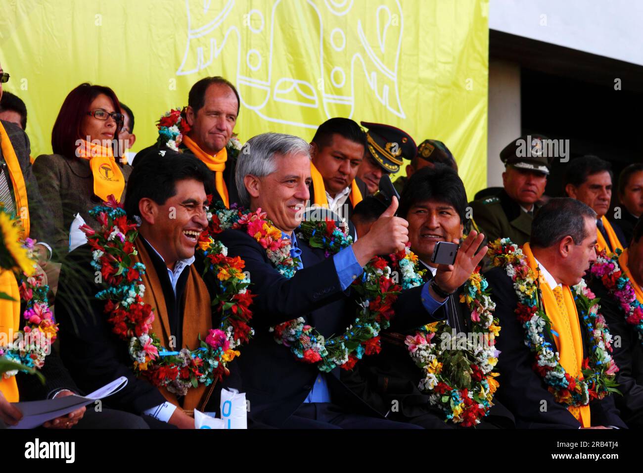 El Alto, Bolivia, 15th September 2014. Bolivian vice president Alvaro ...