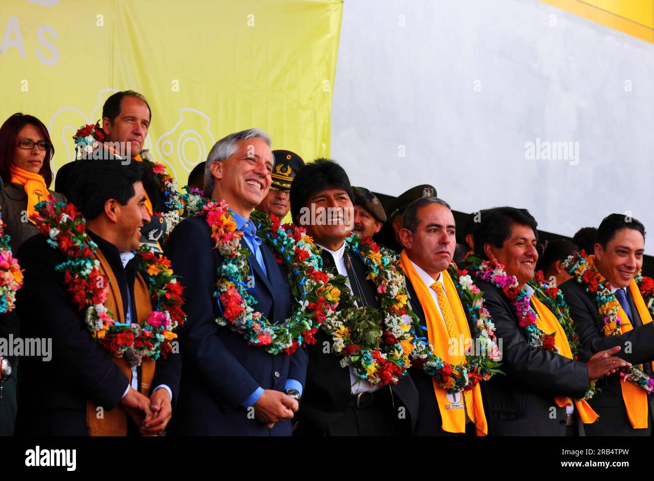 El Alto, Bolivia, 15th September 2014. Bolivian president Evo Morales ...