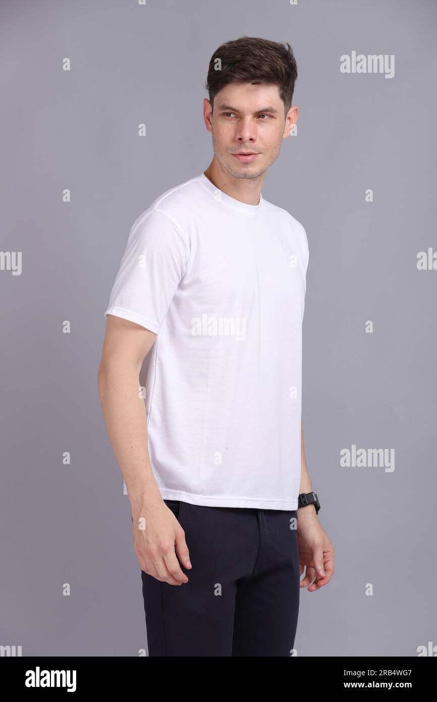 Customizable t shirt on male model hi-res stock photography and images ...