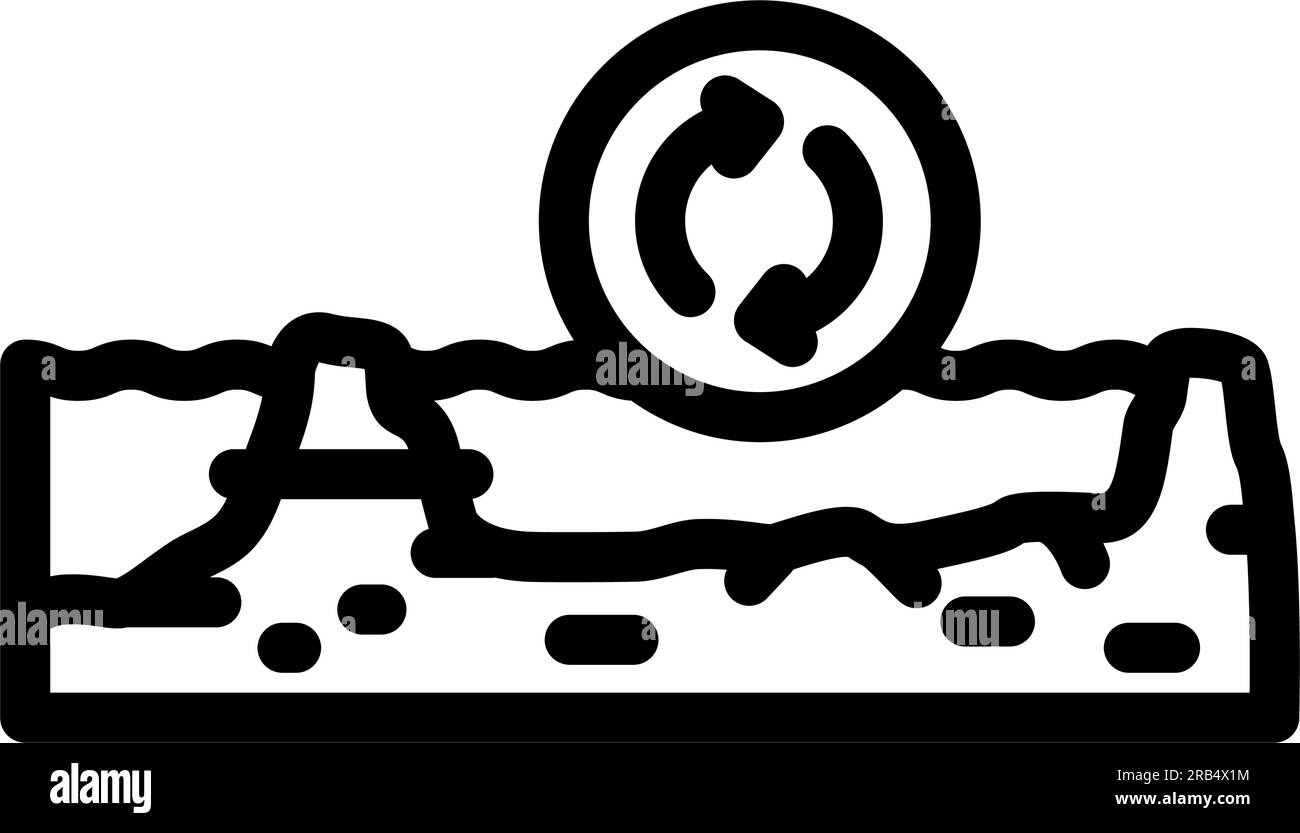 wetland restoration environmental line icon vector illustration Stock ...