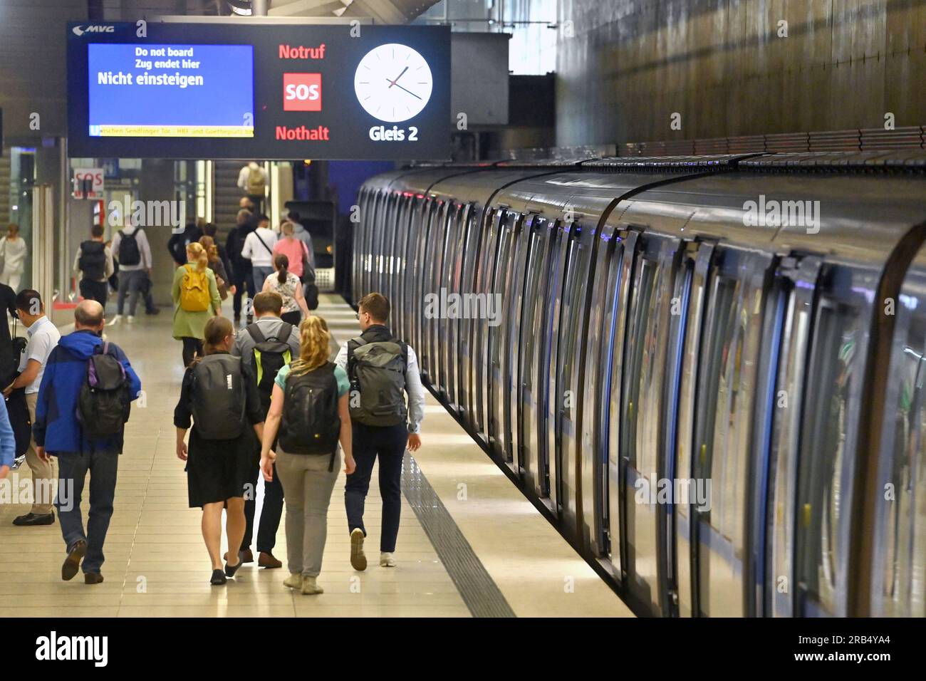 Munich, Deutschland. 27th June, 2023. Incoming subway in Munich, train ...