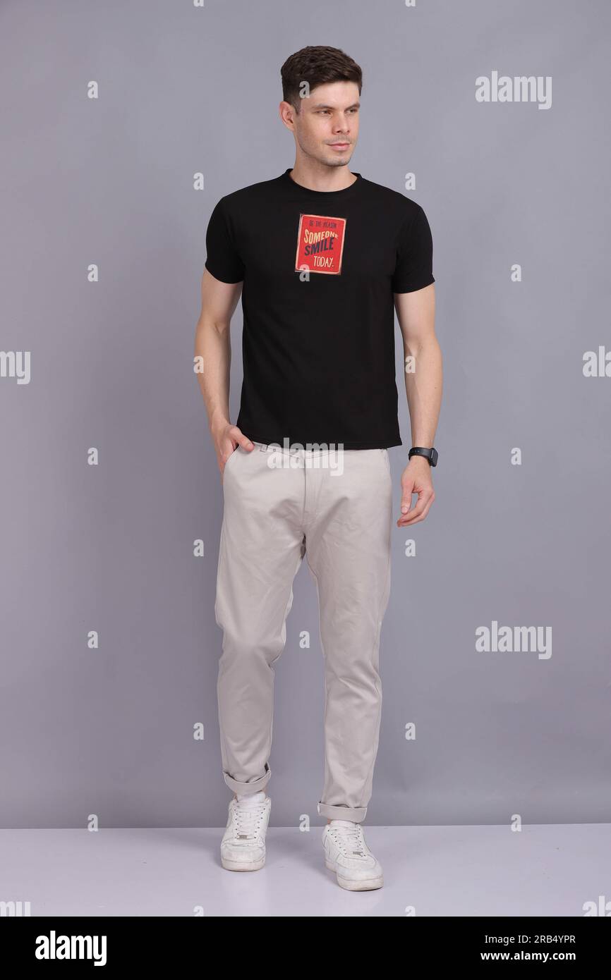 Fashion model with custom graphic tee hi-res stock photography and ...