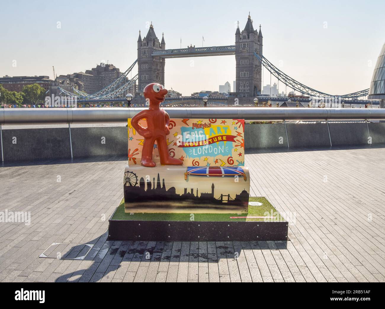 London, UK. 7th July 2023. A sculpture of Morph, the character in the ...