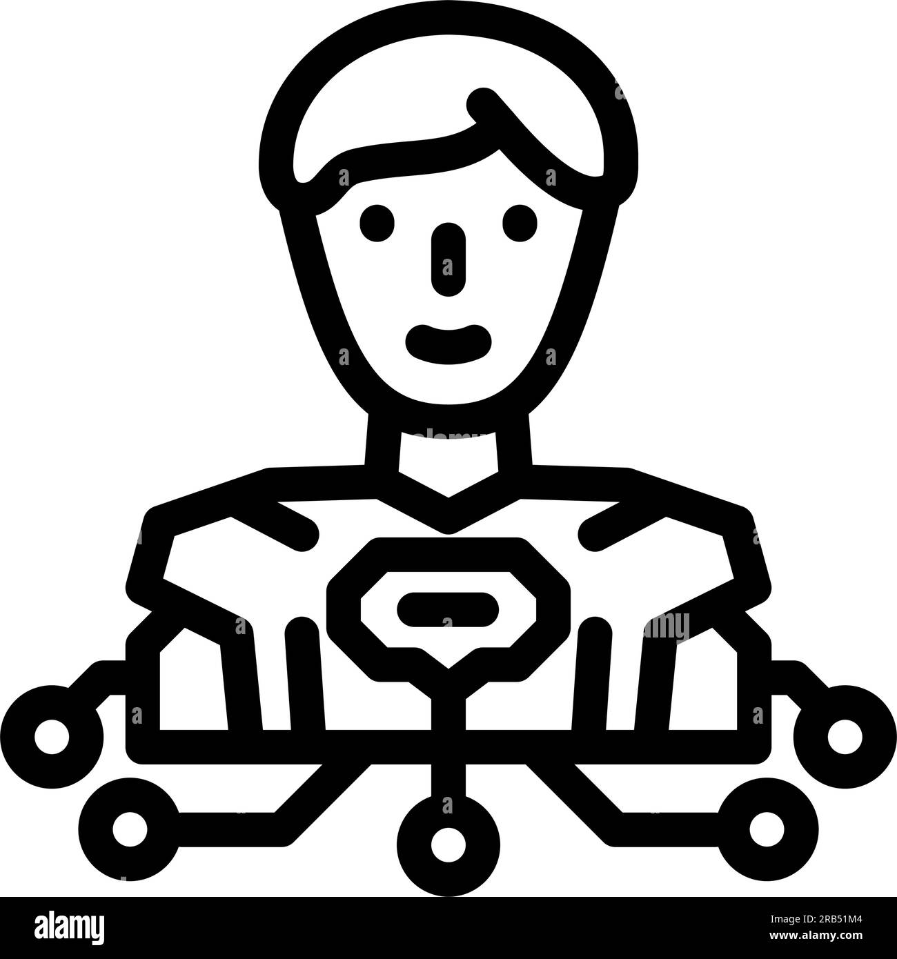human like ai future technology line icon vector illustration Stock ...