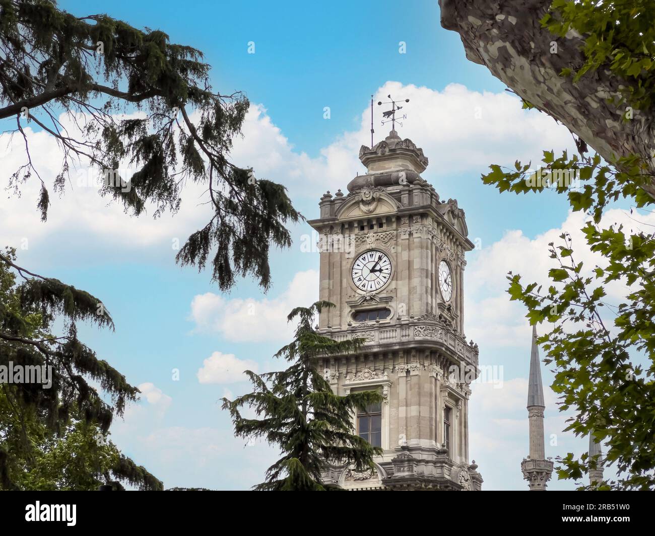 Istanbul Turkey Dolmabahce Clock Tower and its architecture Stock Photo ...