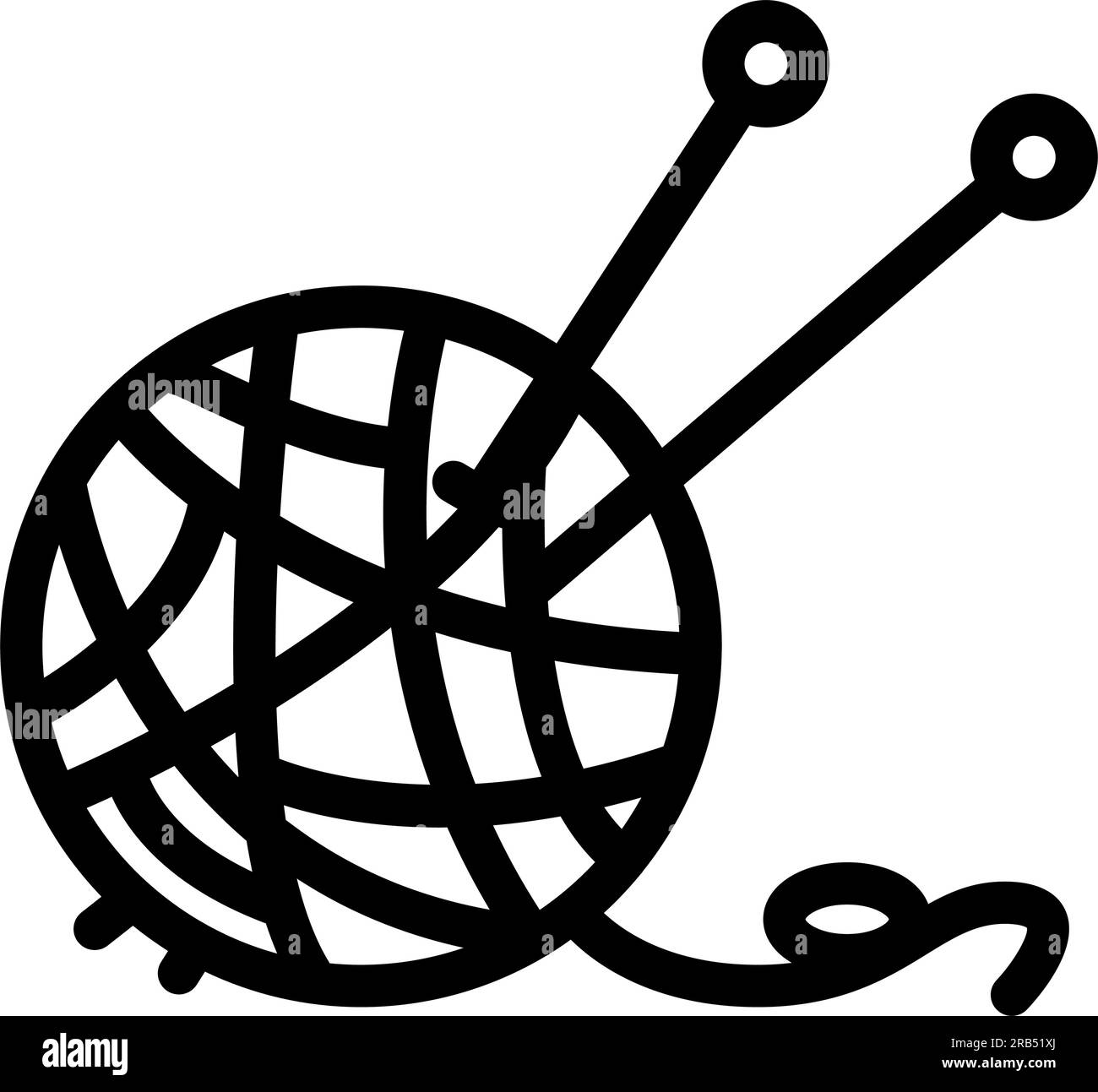 ball yarn knitting wool line icon vector illustration Stock Vector ...