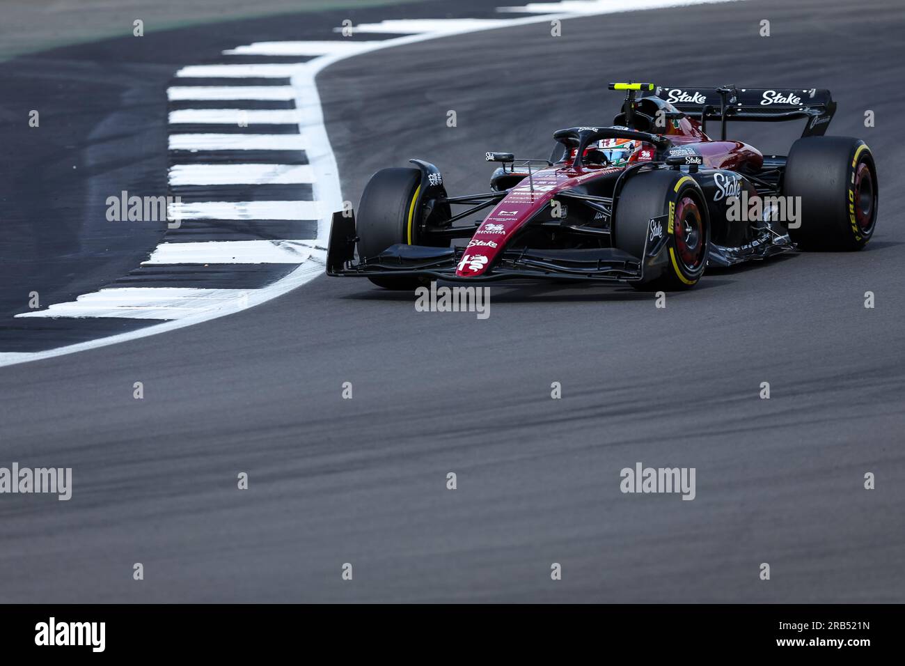 Zhou Guanyu (CHN) of the Alfa Romeo F1 team stake takes part in the the ...