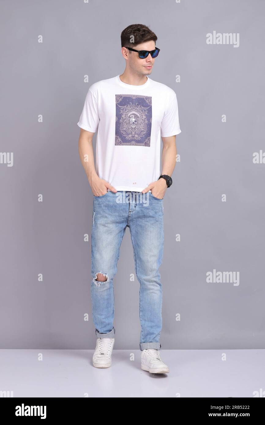 Men's T-Shirt Model Stock Photo - Alamy