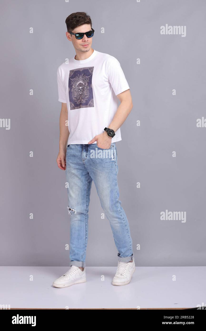 Men's T-Shirt Model Stock Photo - Alamy