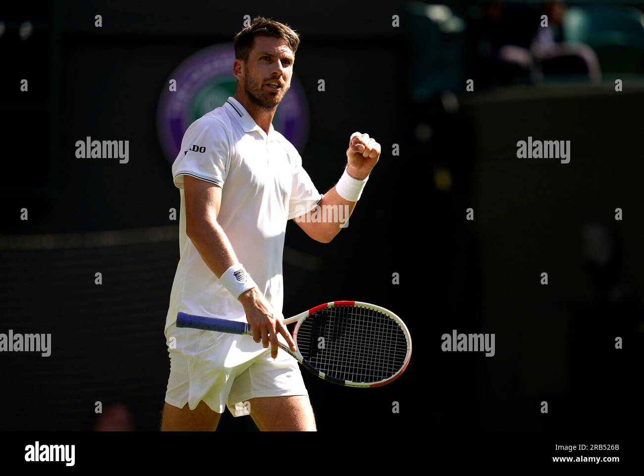 Cameron Norrie celebrates winning the second set during his match ...