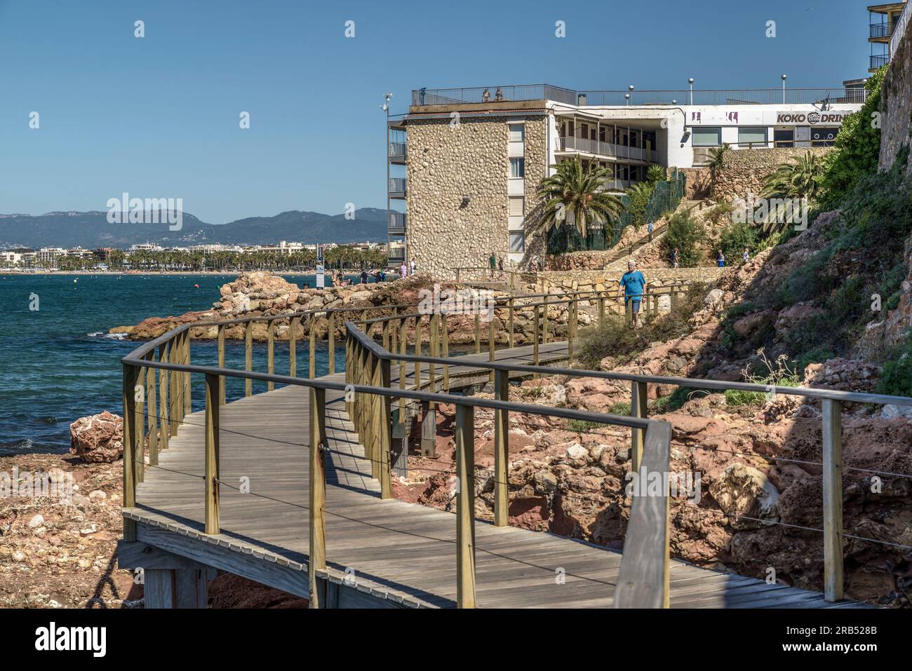 Winding coastal road that passes through the coves and beaches between ...