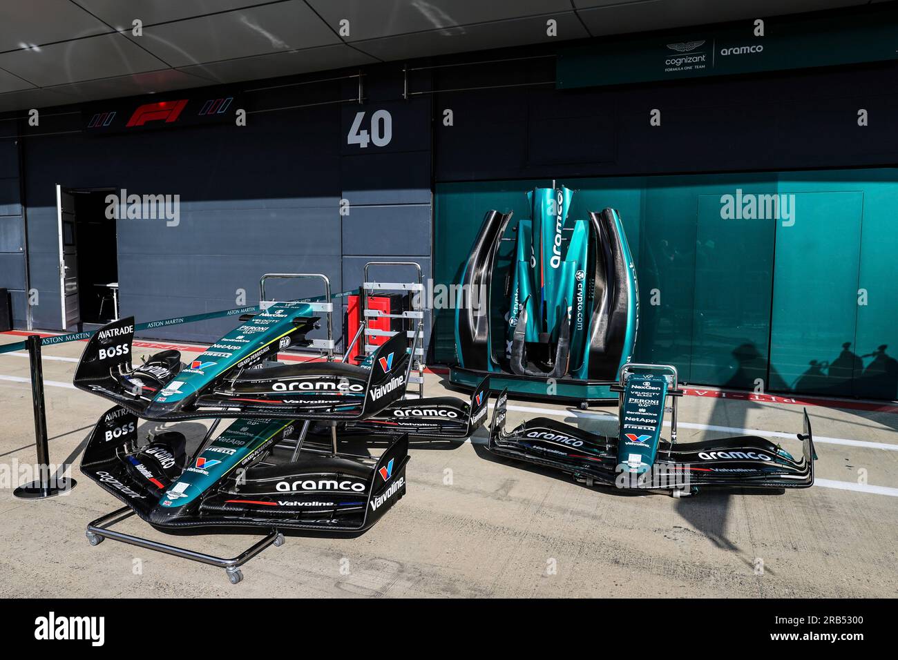 Silverstone, Great Britain. 6th July, 2023. Aston Martin AMR23 front ...
