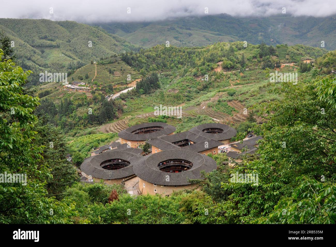 China. Fujian province. Tian Lu Kheng village. tulou house Stock Photo ...