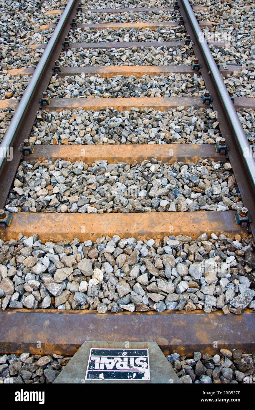 Railroad tracks close up rails hi-res stock photography and images - Alamy