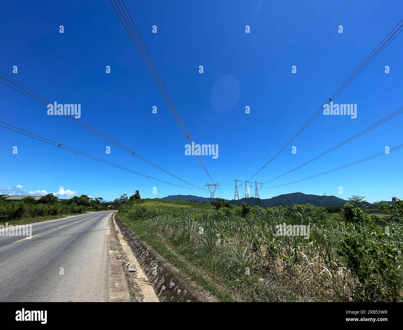 500kva Electric Line Ho Chi Minh highway, middle Vietnam Stock Photo ...