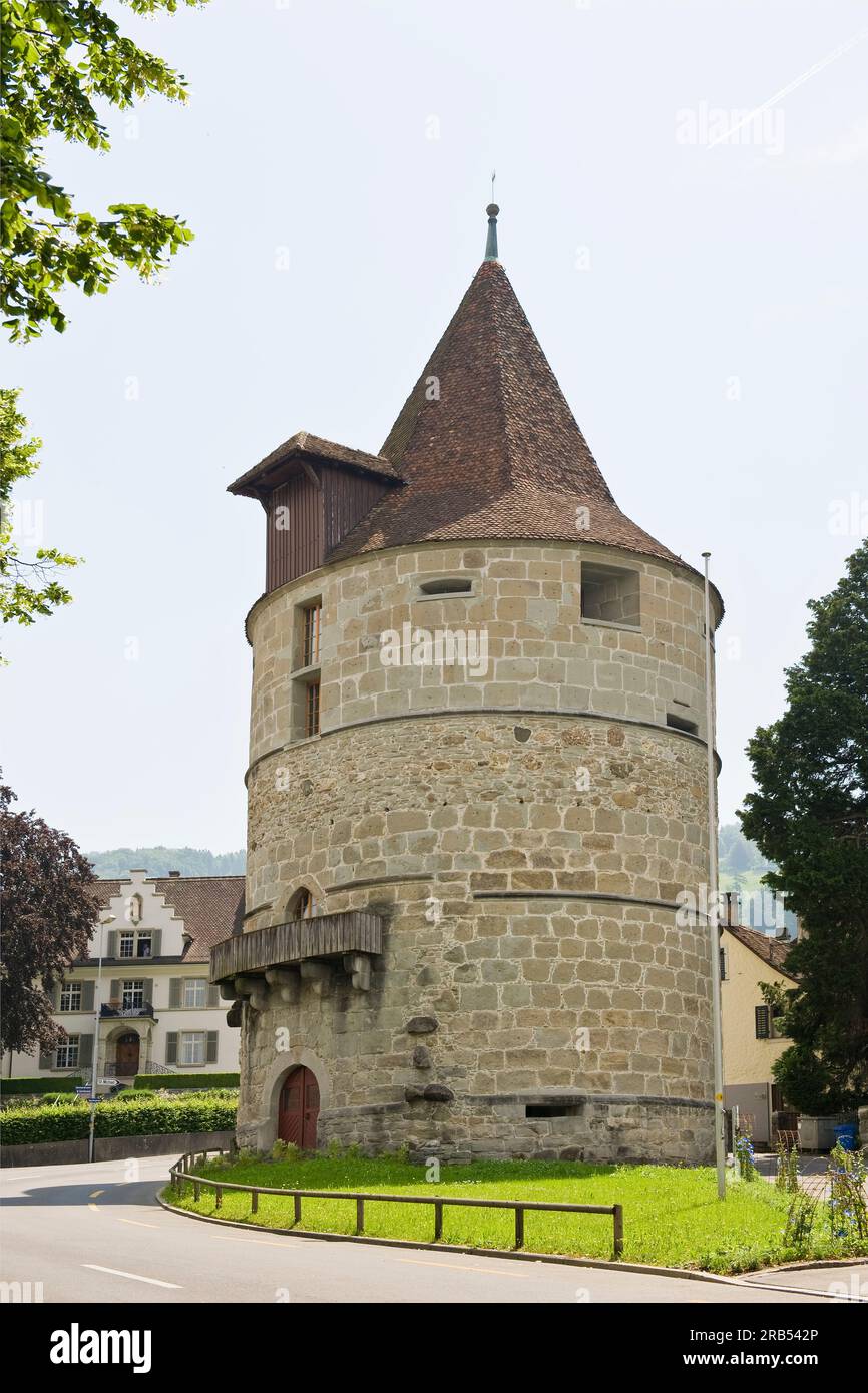 Switzerland. Zug. Tower of city Stock Photo - Alamy