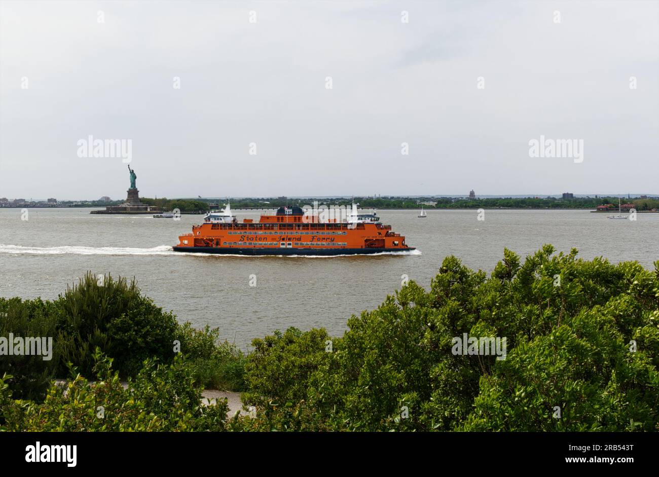 Liberty Monument and Staten Island Ferry, View from Governors Island ...
