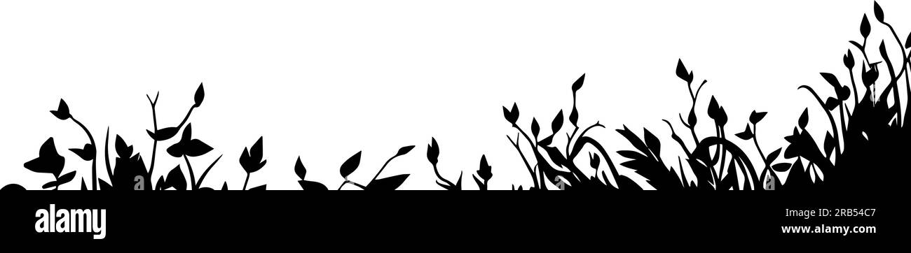 Grass bush silhouette border hi-res stock photography and images - Alamy