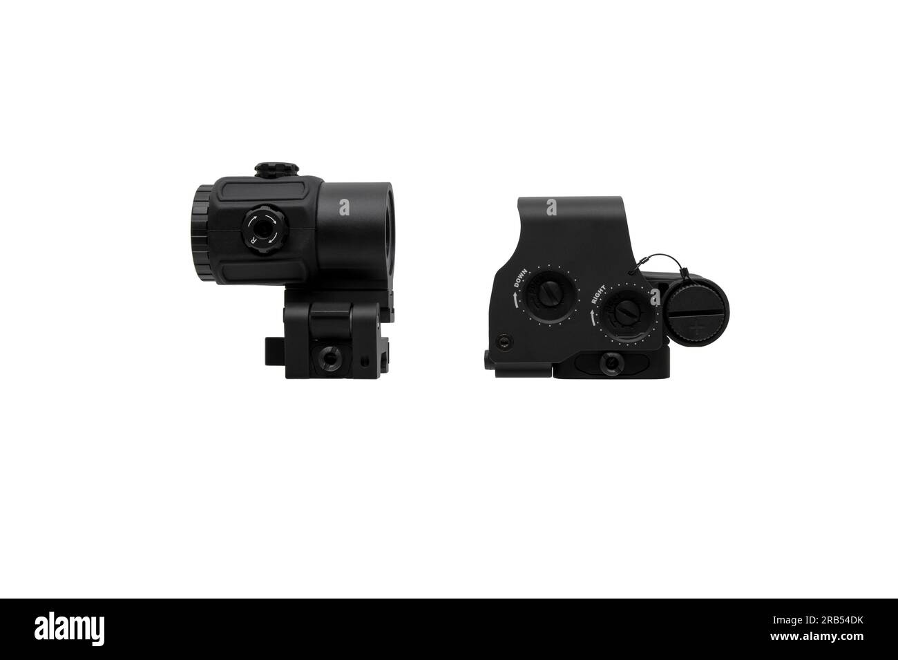 Modern optical collimator sight with magnifier. Aiming device for ...