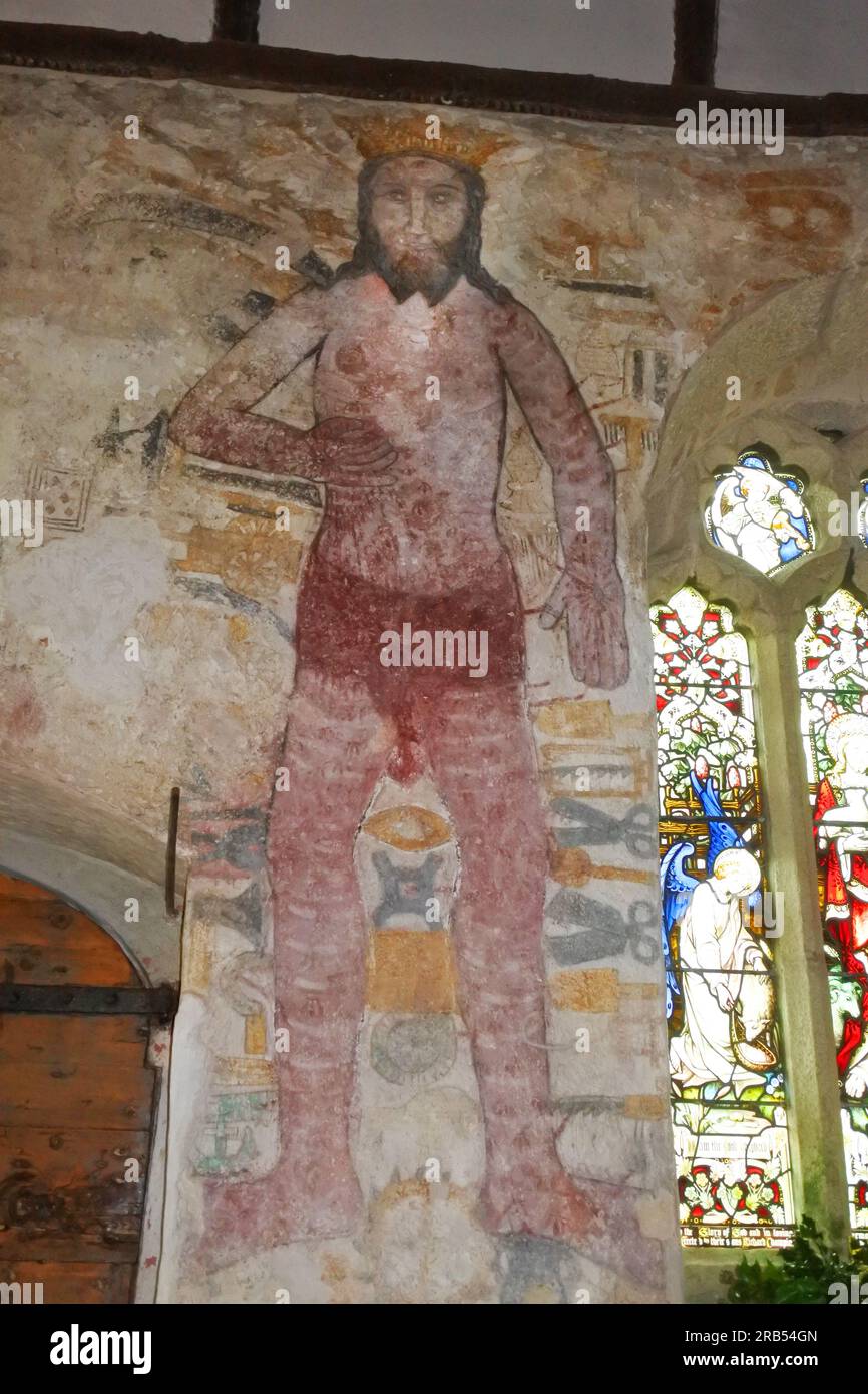 Rare pre-reformation wall paintings on the interior walls of Breage ...